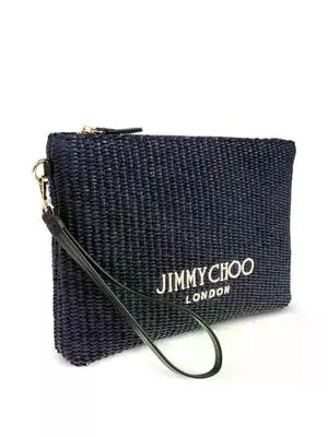 JIMMY CHOO Logo-detail Clutch - Blue
