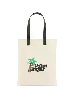 Palm Angels Palm Tree-print Canvas Tote - Neutrals
