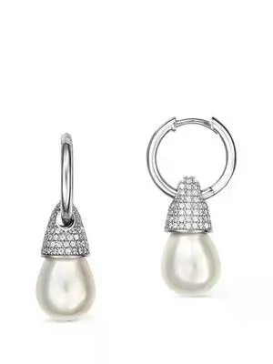 OBSIDIAN Pearl Sterling Earrings - Silver
