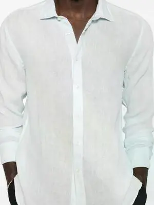120% Lino Collared Shirt - Blue