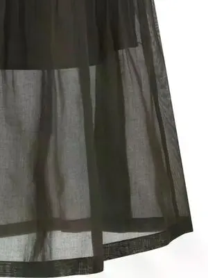 AMOMENTO Pleated Midi Skirt - Brown