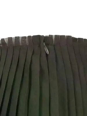 AMOMENTO Pleated Midi Skirt - Brown
