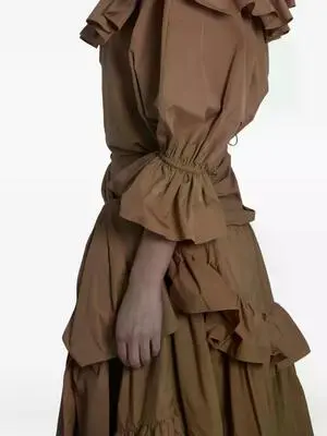 Chloé Tiered Midi Skirt - Brown