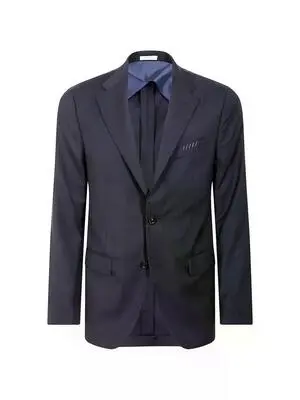 Boglioli Pleated Wool Blazer - Blue