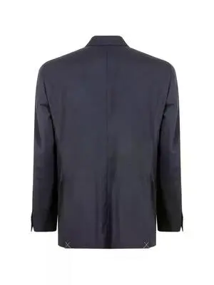Boglioli Pleated Wool Blazer - Blue