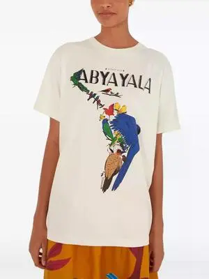 Farm Rio Parrot-print T-shirt - White