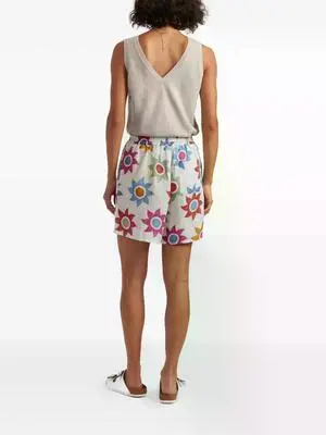 Chinti & Parker Printed Elasticated-waistband Shorts - White