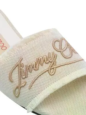 JIMMY CHOO Logo-embroidered Sandals