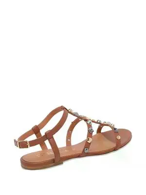VIA ROMA 15 Leather Sandals - Brown