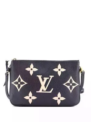 LOUIS VUITTON Double Zip Pochette Bicolor Monogram Empreinte Giant - Black