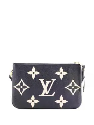 LOUIS VUITTON Double Zip Pochette Bicolor Monogram Empreinte Giant - Black