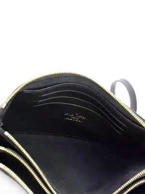 LOUIS VUITTON Double Zip Pochette Bicolor Monogram Empreinte Giant - Black