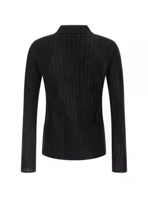Saint Laurent Pointelle Wool Polo Shirt