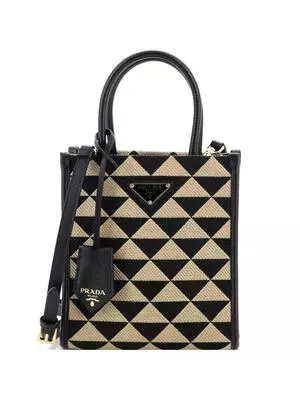 Prada Symbole Shopper Tote Jacquard Mini Crossbody Bag