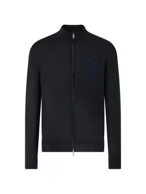 Zegna Full Zip Wool Cardigan - Blue