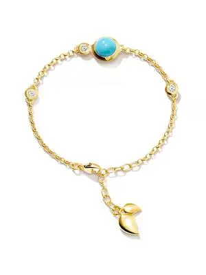 Tamara Comolli Bouton Turquoise And Diamond Chain Bracelet