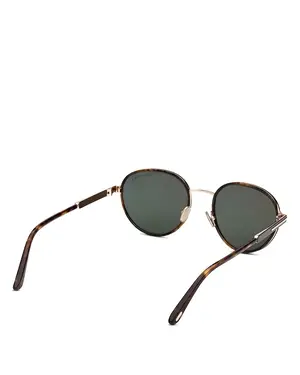 TOM FORD Round Metal Sunglasses 51mm