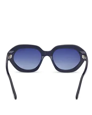 TOM FORD Geometric Sunglasses, 53mm - Blue/gradient Blue