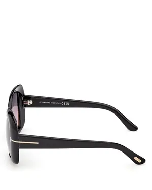 TOM FORD Square Sunglasses, 52mm - Black/gradient Smoke