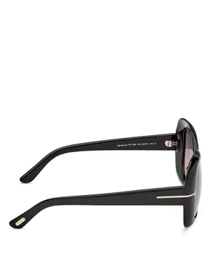 TOM FORD Square Sunglasses, 52mm - Black/gradient Smoke