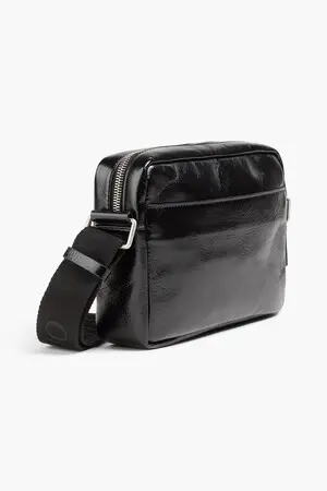 Off-White Embossed Cracked-leather Messenger Bag