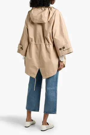 Max Mara Cotton-blend Gabardine Hooded Cape - Sand