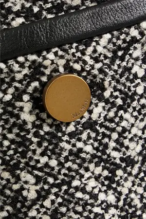 Max Mara Cosa Leather-trimmed Wool-blend Tweed Mini Skirt