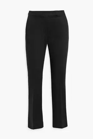 Max Mara Okra Cotton-blend Straight-leg Pants - Black