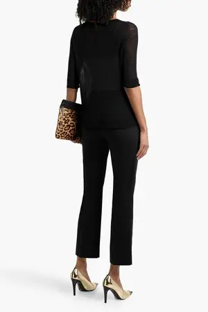 Max Mara Okra Cotton-blend Straight-leg Pants - Black