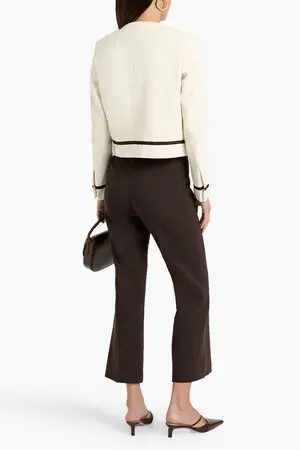 Max Mara Fiorito Grosgrain-trimmed Cotton-twill Jacket
