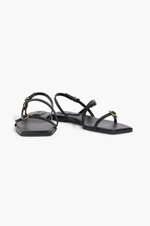 Simkhai Carey Leather Slingback Sandals - Black