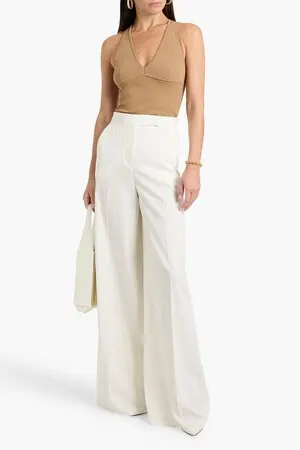Max Mara Ninfa Wool-twill Wide-leg Pants - Ivory