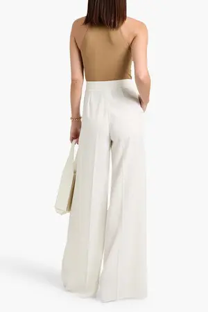 Max Mara Ninfa Wool-twill Wide-leg Pants - Ivory
