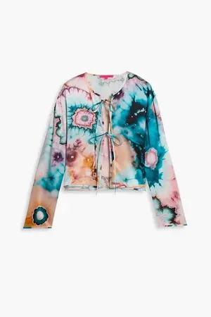 THE ELDER STATESMAN Printed Silk-satin Top
