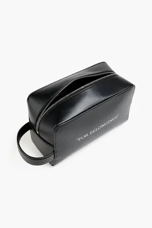 Off-White Printed Leather Wash Bag