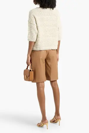 Max Mara Arda Metallic Cotton-blend Sweater - Ivory