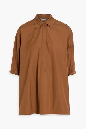 Max Mara Teano Cotton-Poplin Shirt - Light Brown