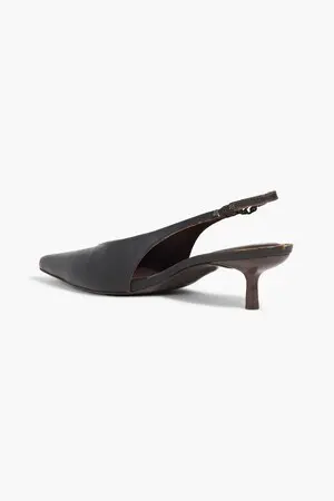 Simkhai Sylvie Leather Slingback Pumps - Chocolate