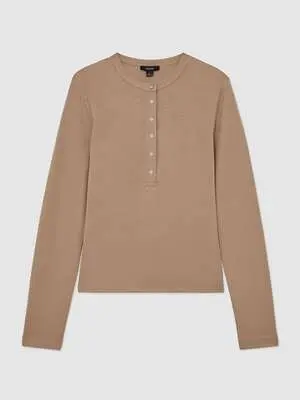 REISS Alina Jersey Henley Top