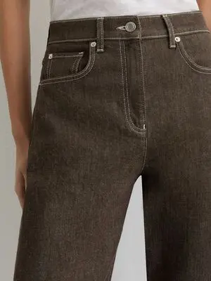 REISS Sabel Barrel-leg Jeans - Brown