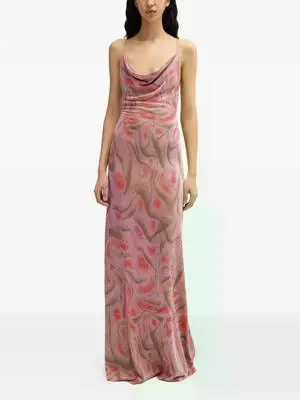 MARGHERITA MACCAPANI Ita Cowl-neck Backless Dress