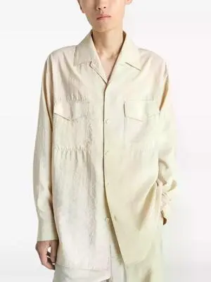 LEMAIRE Convertible Collar Shirt In Dry Silk