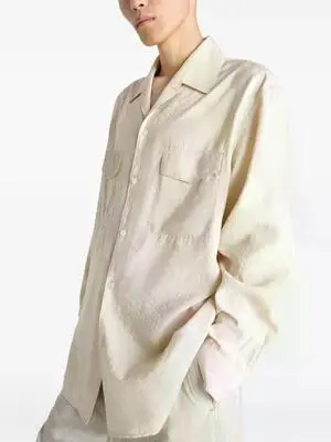 LEMAIRE Convertible Collar Shirt In Dry Silk