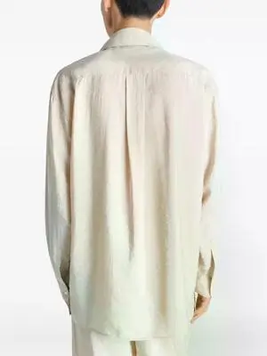 LEMAIRE Convertible Collar Shirt In Dry Silk