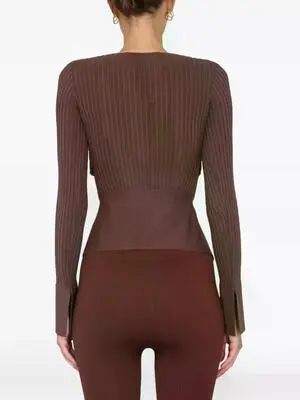 ANDREĀDAMO Tie-front Ribbed Top