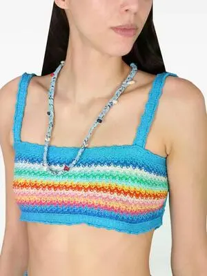 Alanui Striped Crop Top