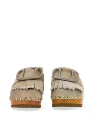 MAISON JEJIA Seberg Fringed Buckle Mules