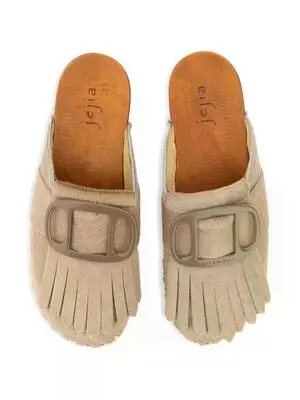 MAISON JEJIA Seberg Fringed Buckle Mules