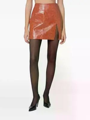 Andamane Mini Split Leather Skirt