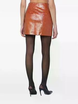 Andamane Mini Split Leather Skirt